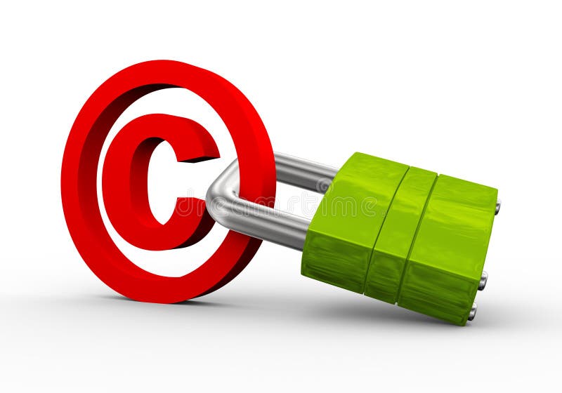 3d Copyright Symbol Padlock Stock Illustration - Illustration of owner ...