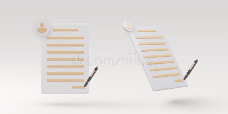 3d Copywriting, Writing Icon. Document and Pens. Vector Illustration ...
