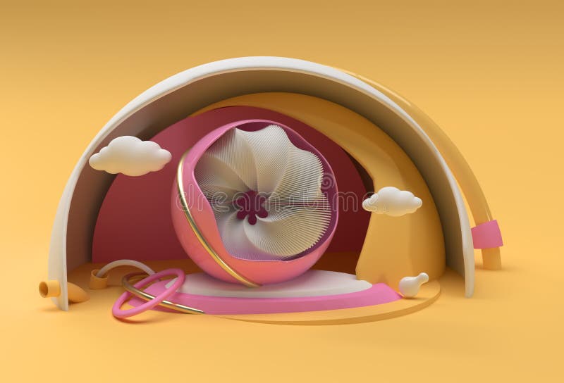 3D Core Ball Hemisphere Shell Minimalism Geometry Background. 3d ...