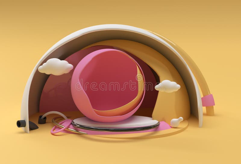 3D Core Ball Hemisphere Shell Minimalism Geometry Background. 3d ...