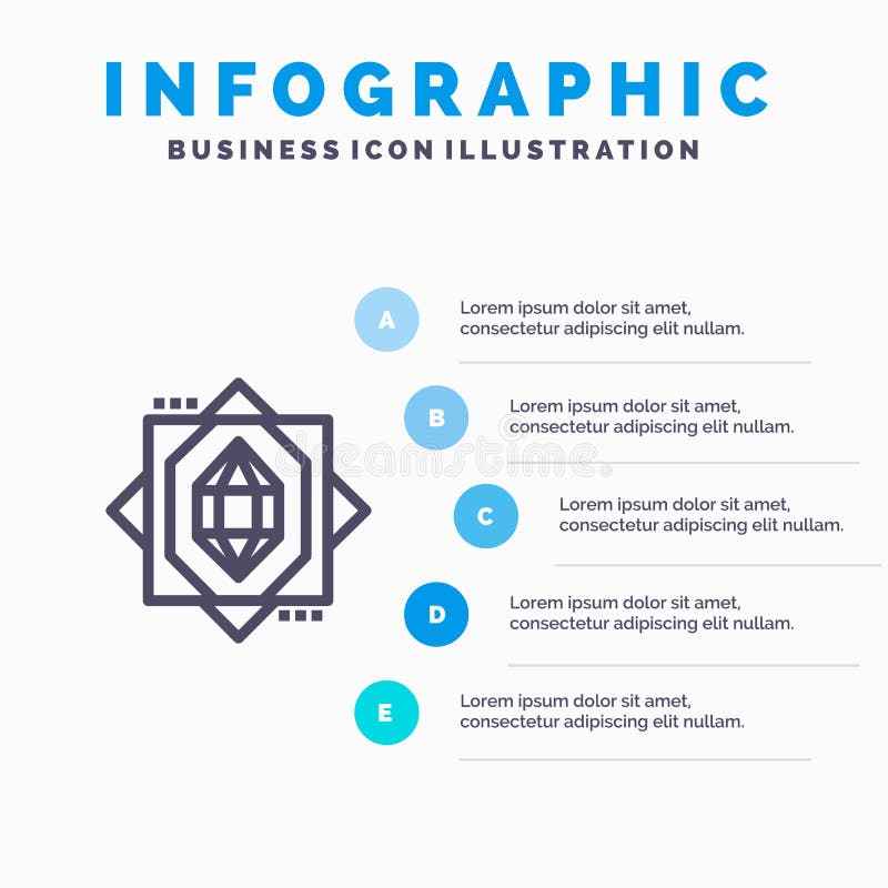3d, Core, Forming, Design Blue Infographics Template 5 Steps. Vector ...