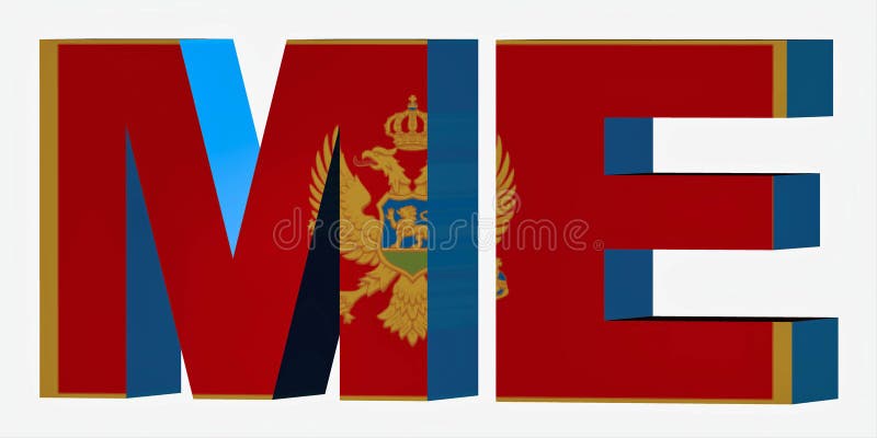 3d Country Short Code Letters - Montenegro Stock Illustration ...