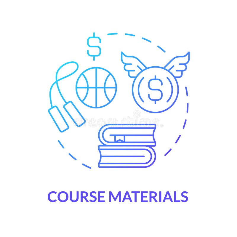 2D Course Materials Gradient Thin Line Icon Concept Stock Vector - Illustration of education ...