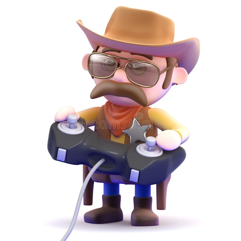 3d Cowboy gamer stock illustration. Illustration of west - 38652681