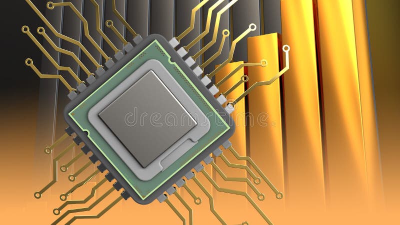 3d of cpu stock illustration. Illustration of charts - 98163920
