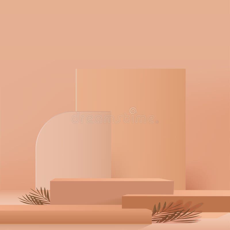3d Cream Color Podium and Minimal Cream Color Wall Scene. 3d Podium ...