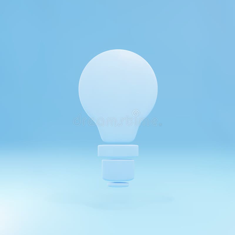 3d Creative Blue Light Bulb on a Blue Background. Vector Illustration ...