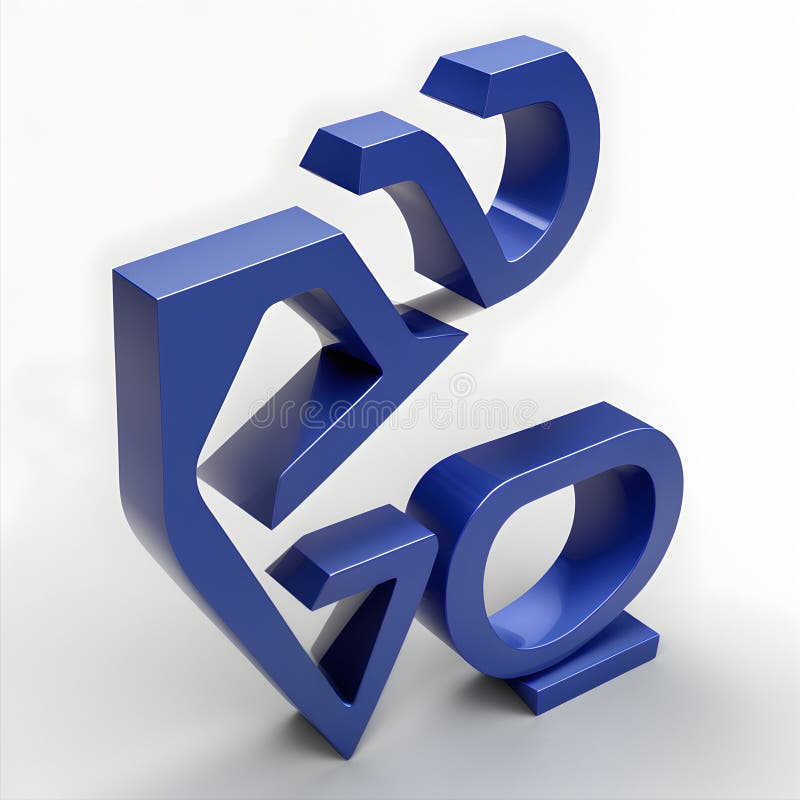 3D Creative Shape Symbol Blue Color for Logo Stock Illustration ...