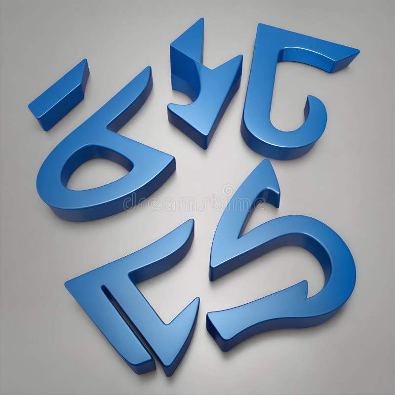 3D Creative Shape Symbol Blue Color for Logo Stock Illustration ...