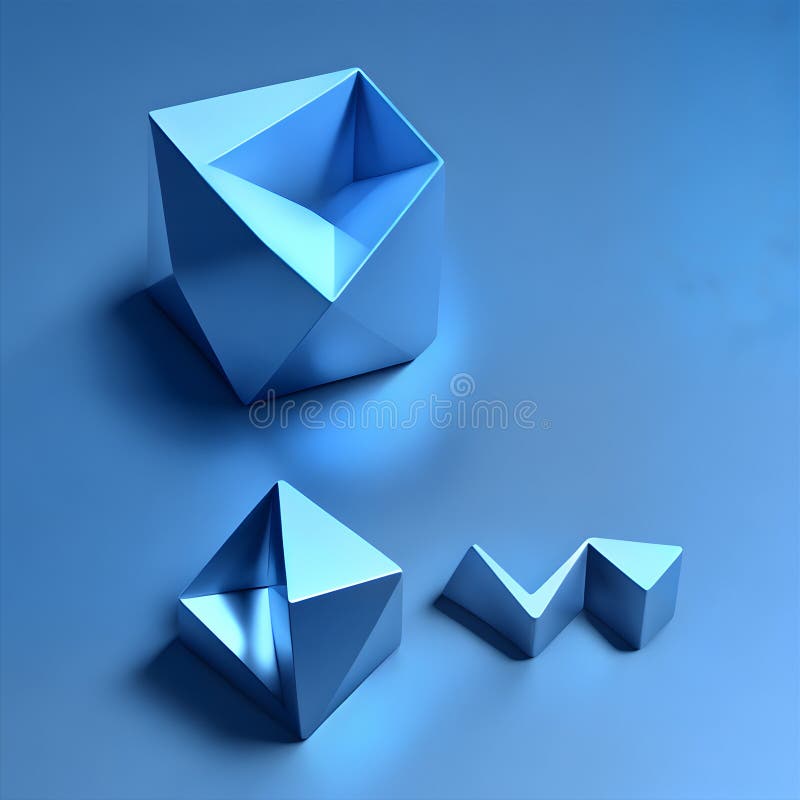 3D Creative Shape Symbol Blue Color for Logo Stock Illustration ...