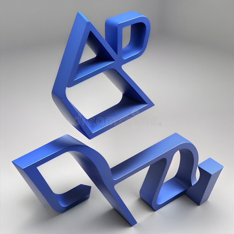 3D Creative Shape Symbol Blue Color for Logo Stock Illustration ...