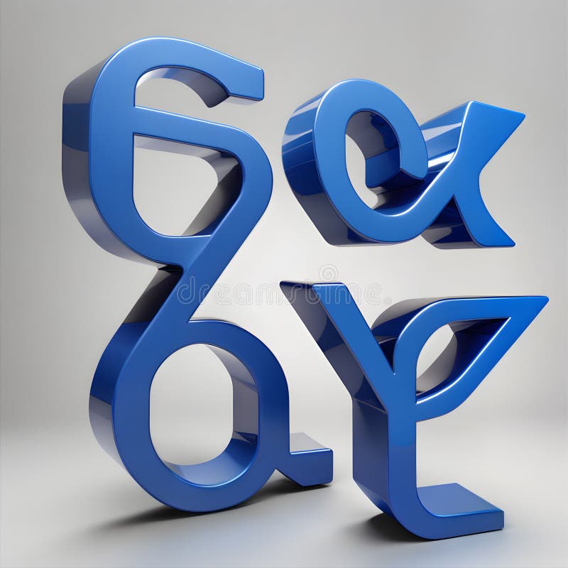 3D Creative Shape Symbol Blue Color for Logo Stock Illustration ...