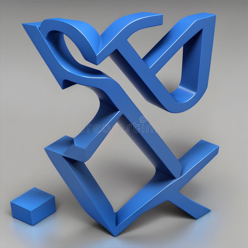 3D Creative Shape Symbol Blue Color for Logo Stock Illustration ...