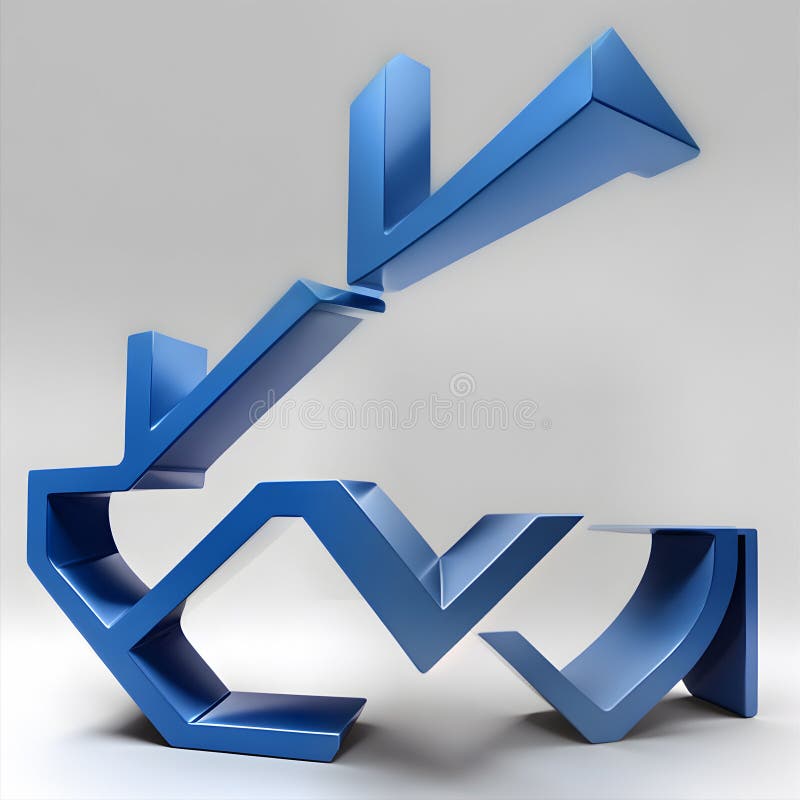 3D Creative Shape Symbol Blue Color for Logo Stock Illustration ...