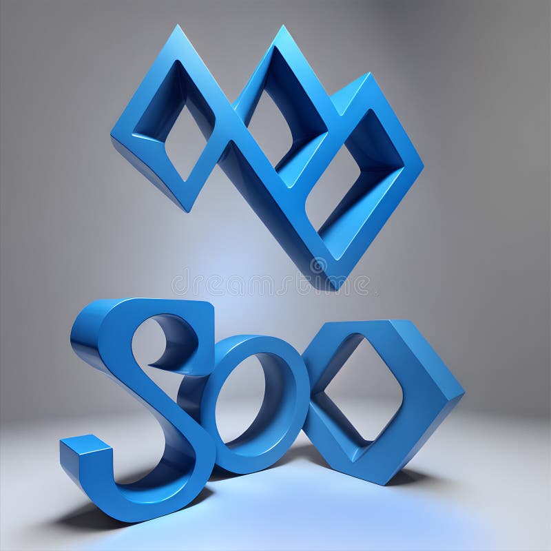 3D Creative Shape Symbol Blue Color for Logo Stock Illustration ...