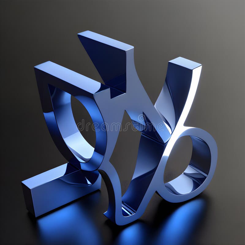 3D Creative Shape Symbol Blue Color for Logo Stock Illustration ...