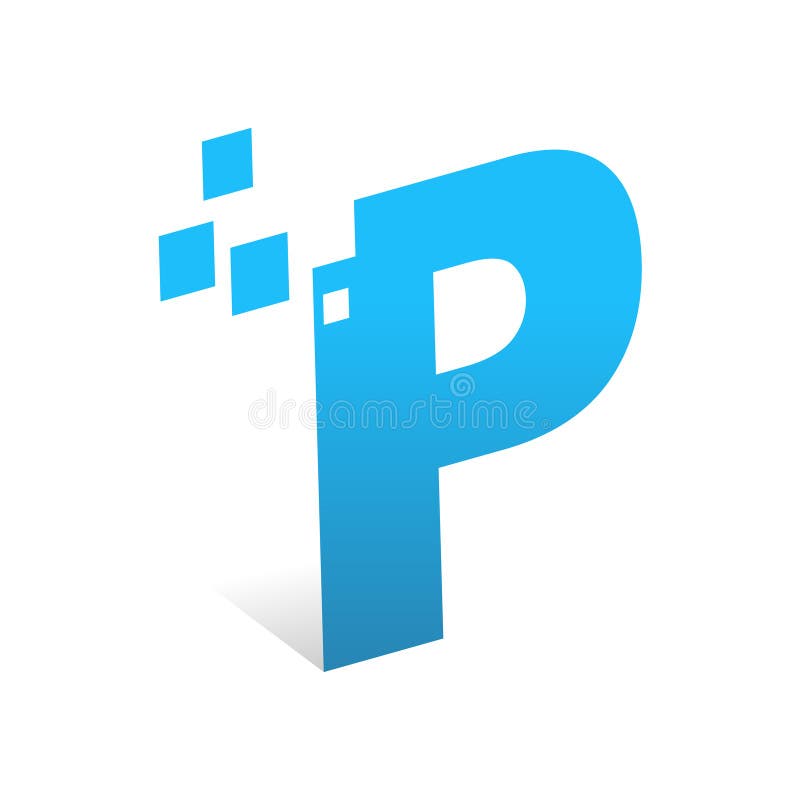 3D Letter P Creative Cutting Edge Logo Design Stock Vector ...