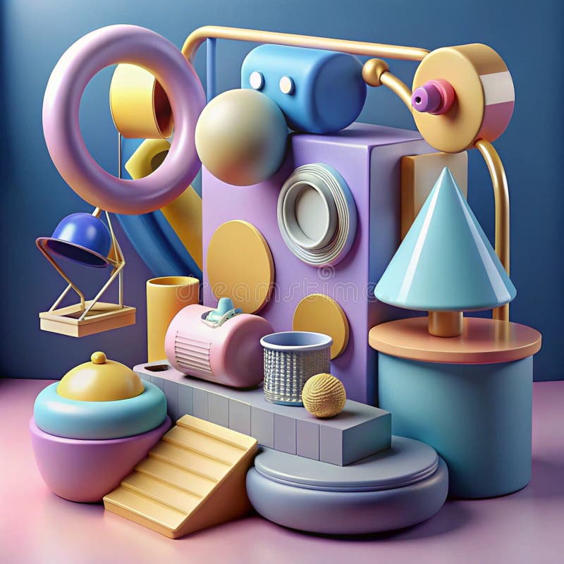 3D Creativity Illustration - 3D Assets 3D Video Editor Isolated on ...