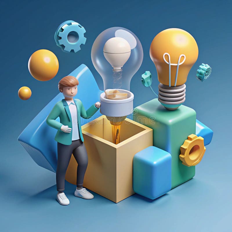 3D Creativity and Inspiration, Idea and Imagination, Innovation and ...