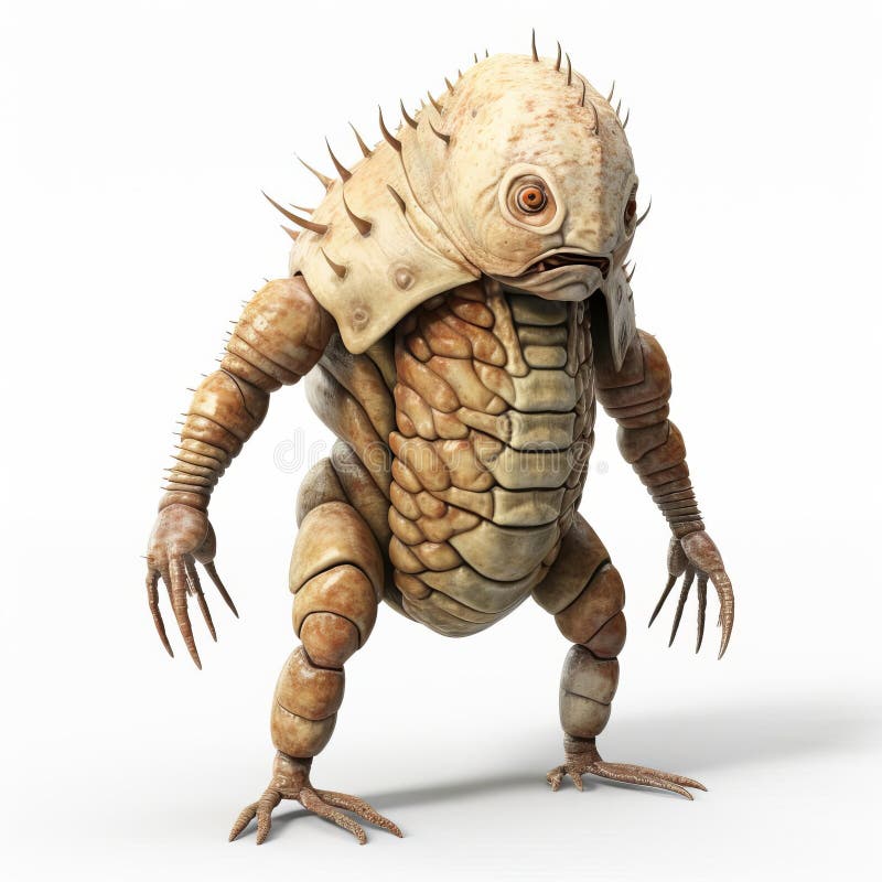 Highly Detailed 3d Creature Isolated on White Background Stock ...