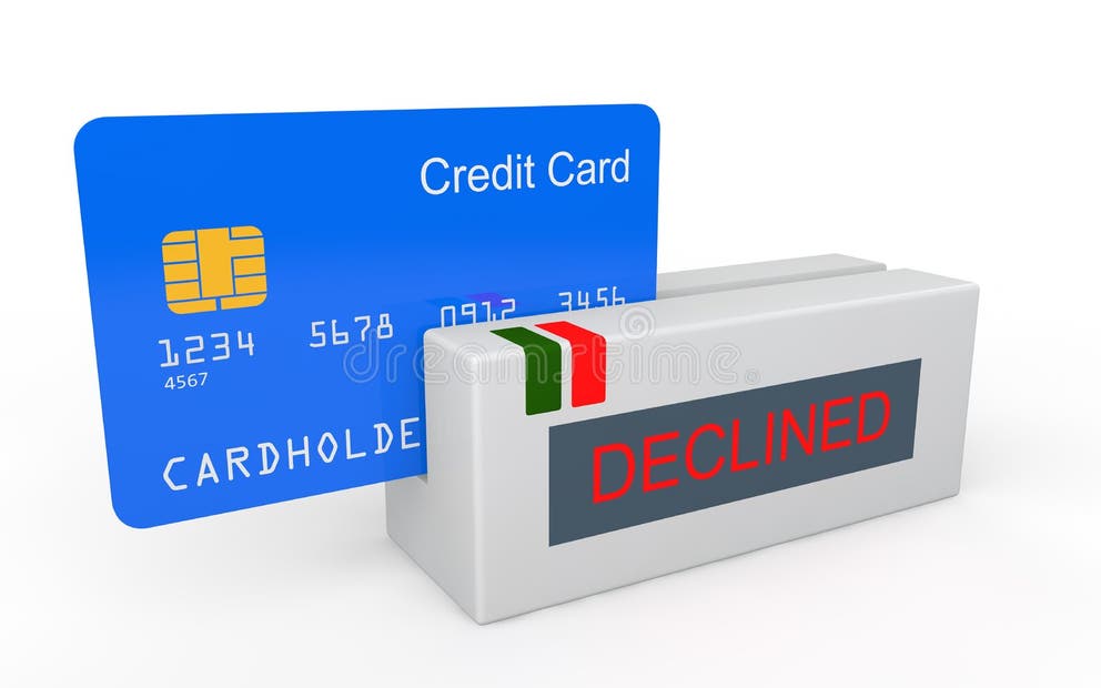 3d credit card declined stock illustration. Illustration of debit ...