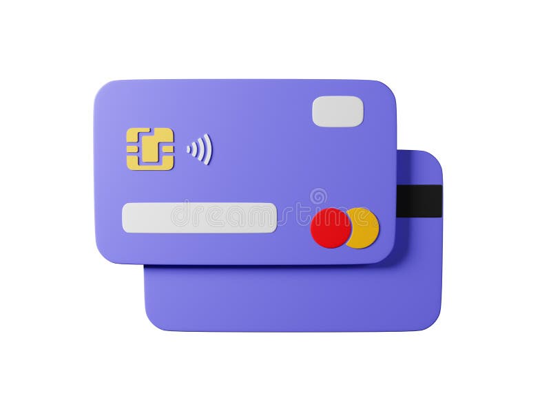 3D Credit Card Icon Isolated on White Background Stock Illustration ...