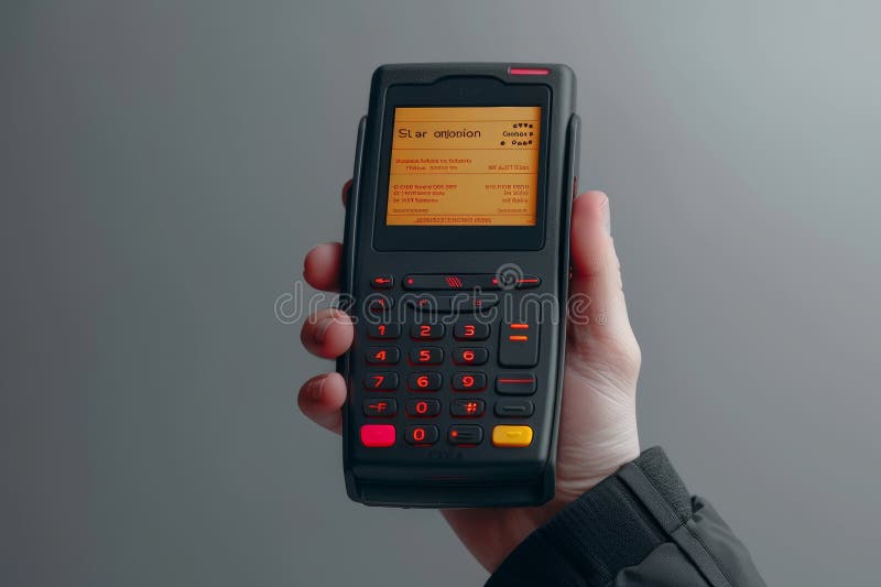 3d Credit Card Reader and Pos Terminal on Grey Background, Essential ...