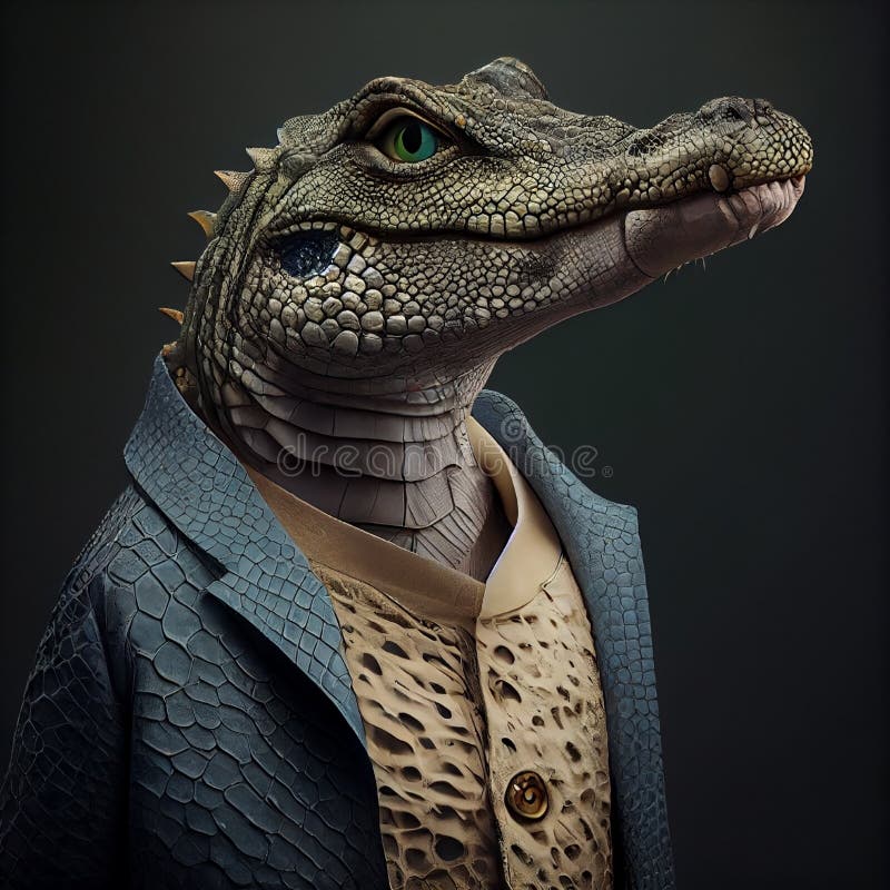 3D Crocodile Avatar for Web Account or Games Online Stock Illustration ...