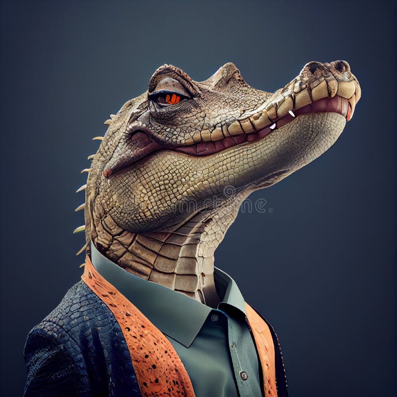 3D Crocodile Avatar for Web Account or Games Online Stock Illustration ...