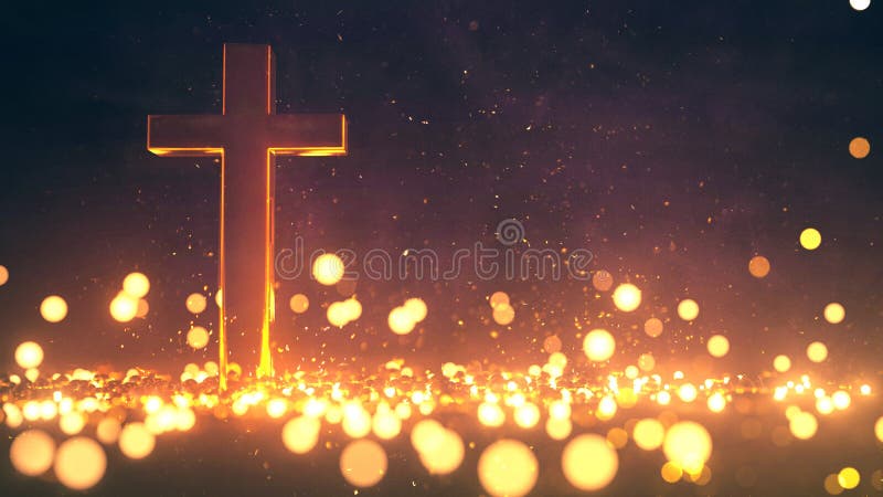 A Single Cross in a Beautiful Meadow of Blue Wildflowers Stock Image ...