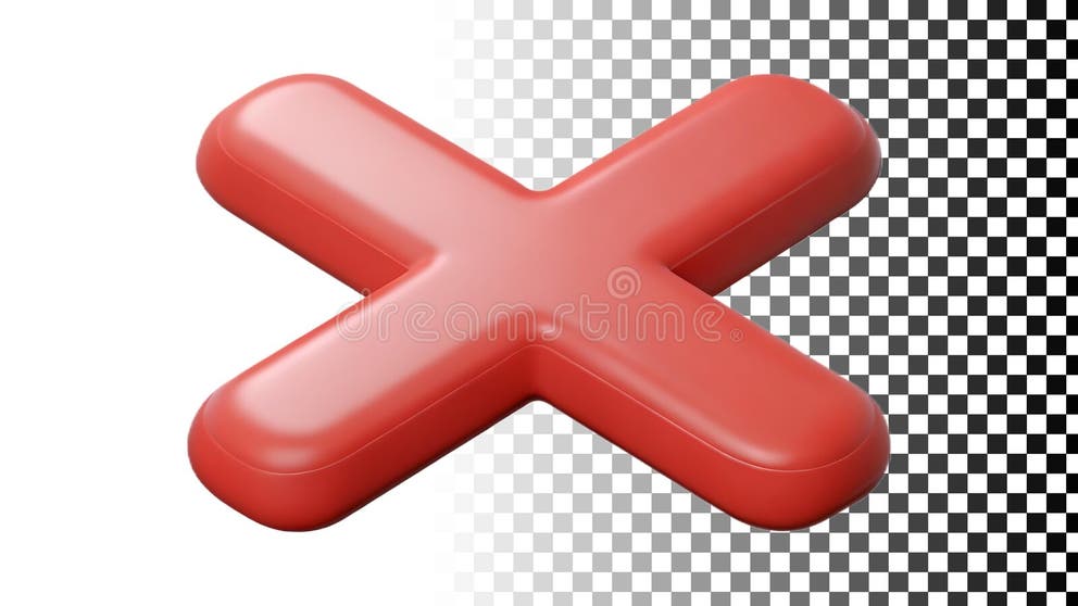 3D Cross Mark, X Symbol, and Error Icon for Negative Feedback Designs ...