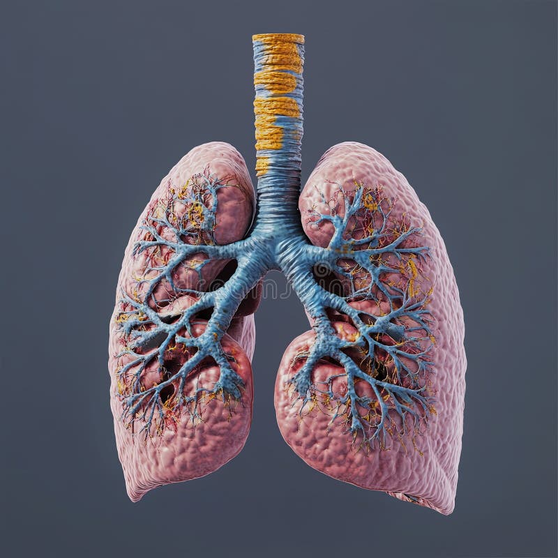 A 3D Cross-section of a Human Chest Showing the Effects of Chronic ...