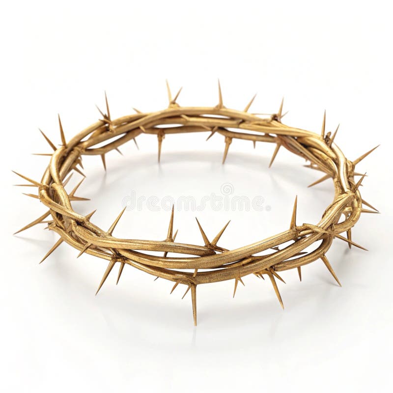 3D Crown of Thorns Icon Isolated on White Background Stock Illustration ...