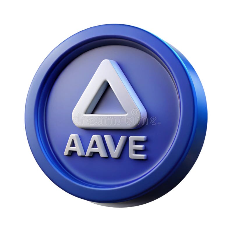 3D Crypto Icon Aave and Logo PNG Stock Illustration - Illustration of ...