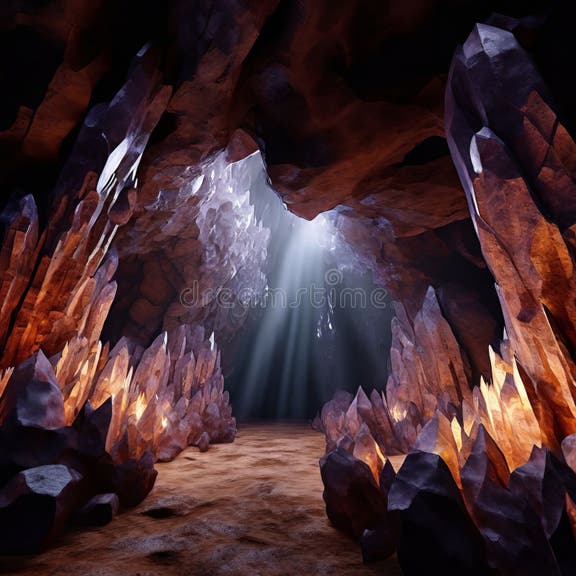 D Crystal Caverns a Mesmerizing Underground Cave System Adoned Stock ...