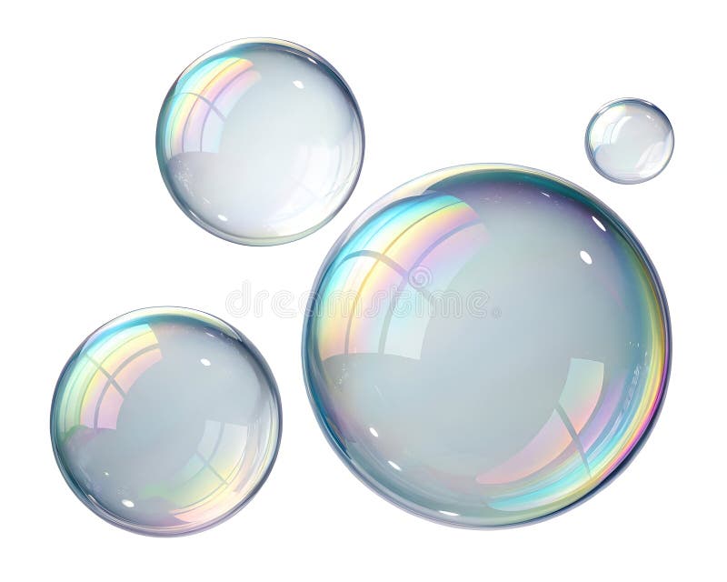 3D Crystal Glass Bubbles with Refraction Effect Stock Illustration ...