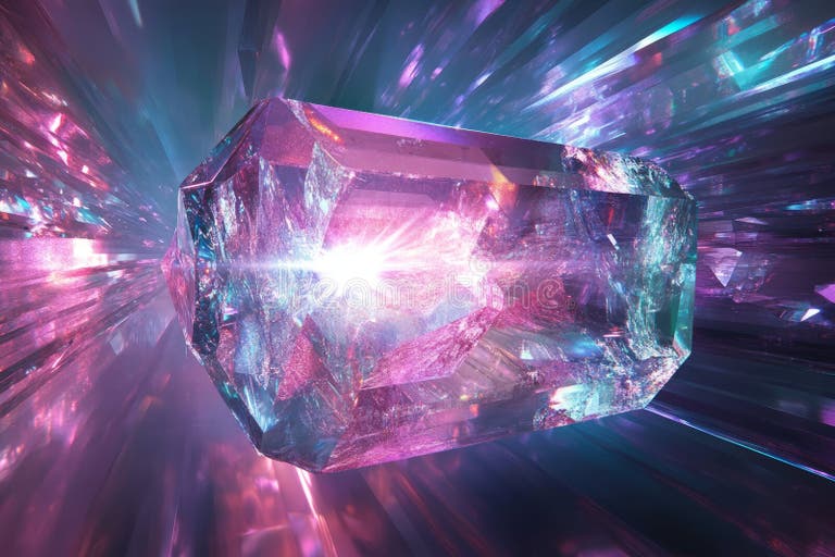 3D Crystal with Light Energy Inside it Stock Photo - Image of luminous ...