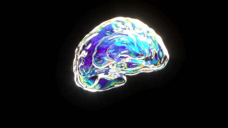 3D Crystal Rainbow Glass Brain 3d Stock Illustration - Illustration of ...