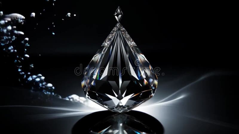 3D Crystal with Refraction and Holographic Effect Light on Dark Background Stock Footage - Video ...
