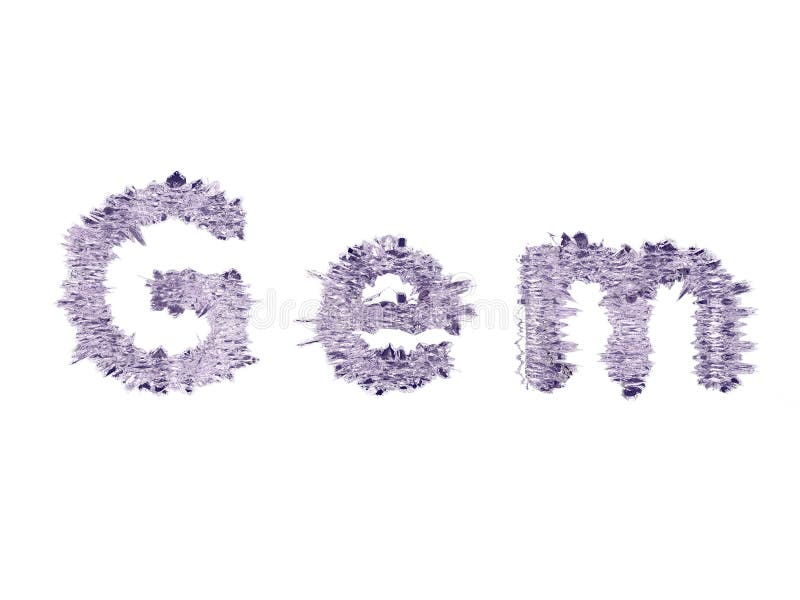 3d Crystal Word Gem Isolated on White Background Stock Illustration ...