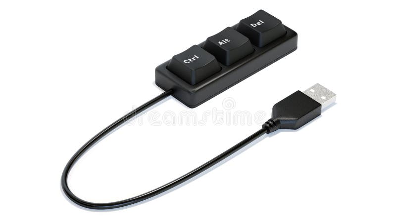 3D Ctrl + Alt + Del Shortcut, Restart Concept Isolated on White ...