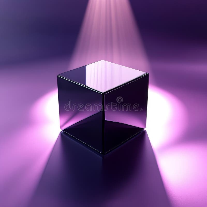 3d Cube on Abstract Background with Spotlights. Vector Illustration ...