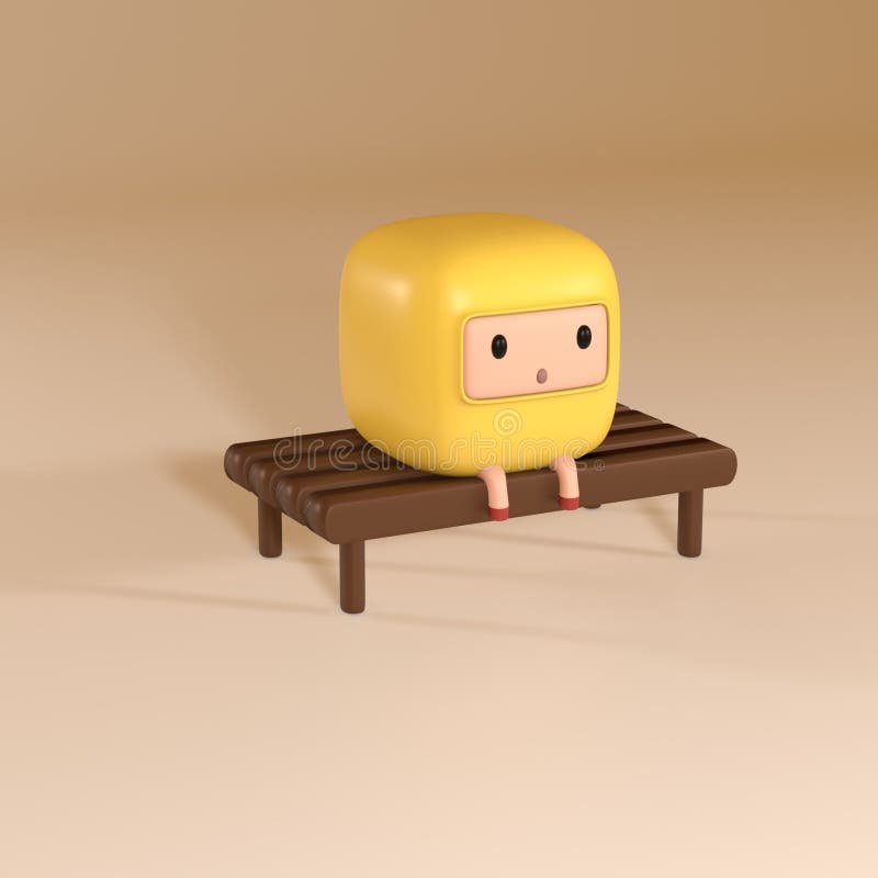 3D Cube Character Cute Perfect for Flyer or Art Childern Stock ...