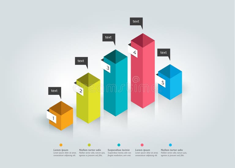 3D Cube Chart, Graph. Simply Color Editable Stock Vector - Illustration ...