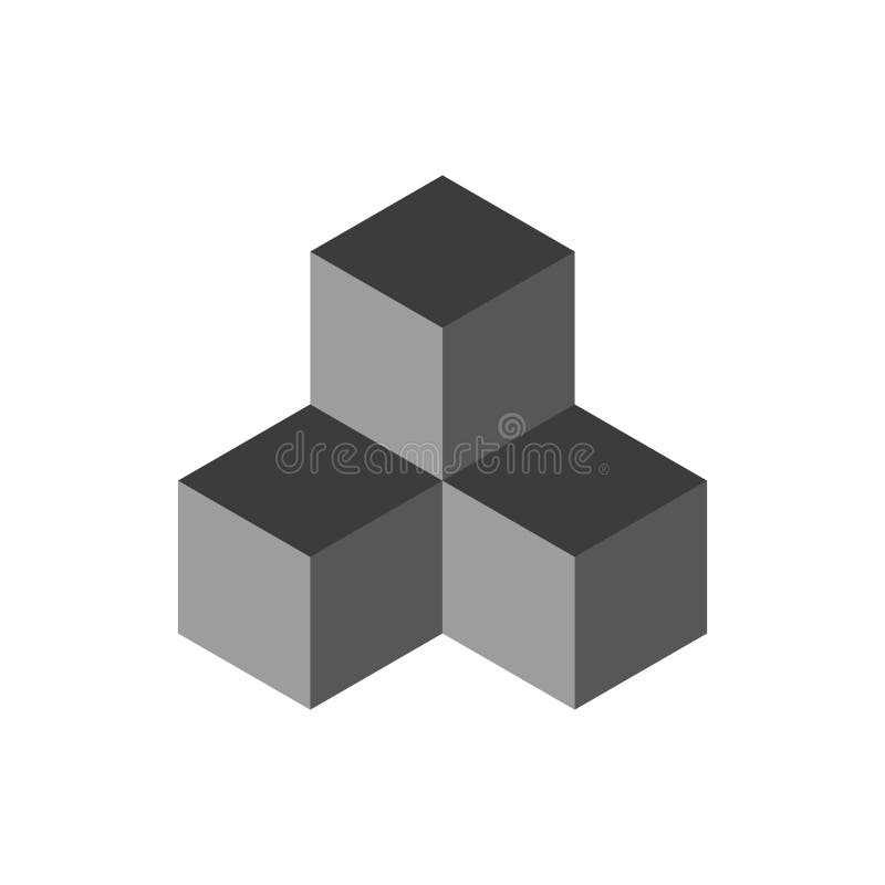3d Cube Design Isometric Blocks Vector Illustration Stock Vector