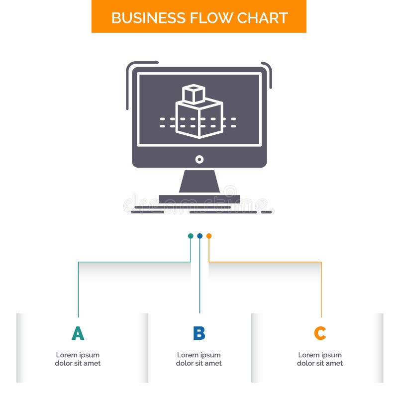 3d, Cube, Dimensional, Modelling, Sketch Business Flow Chart Design ...