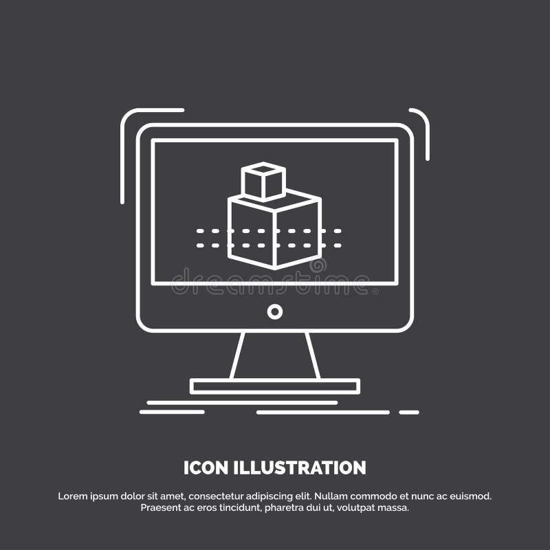 3d, Cube, Dimensional, Modelling, Sketch Icon. Line Vector Symbol for UI and UX, Website or ...