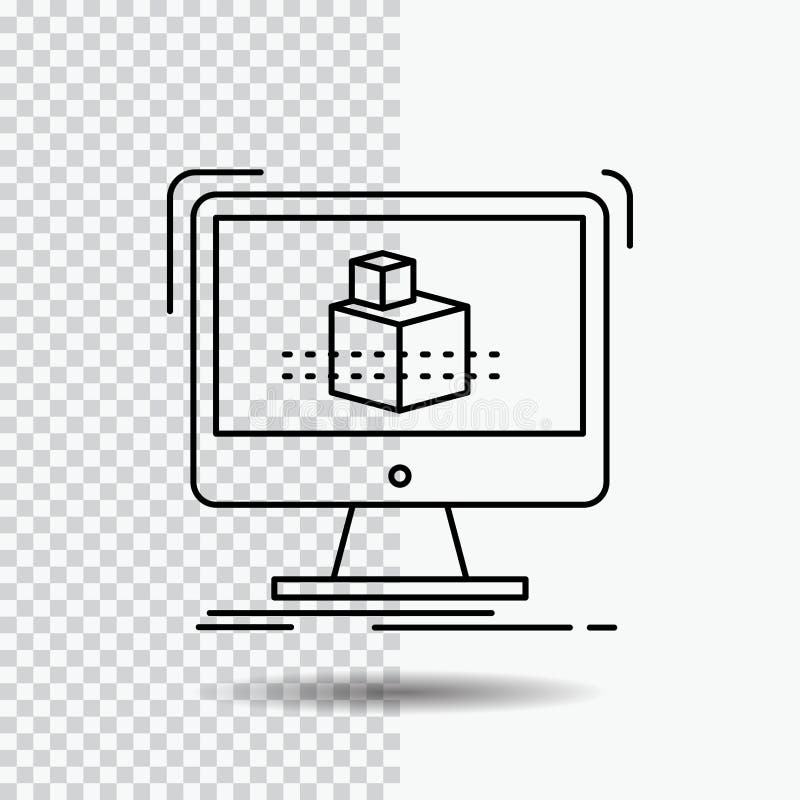 3d, Cube, Dimensional, Modelling, Sketch Line Icon on Transparent ...