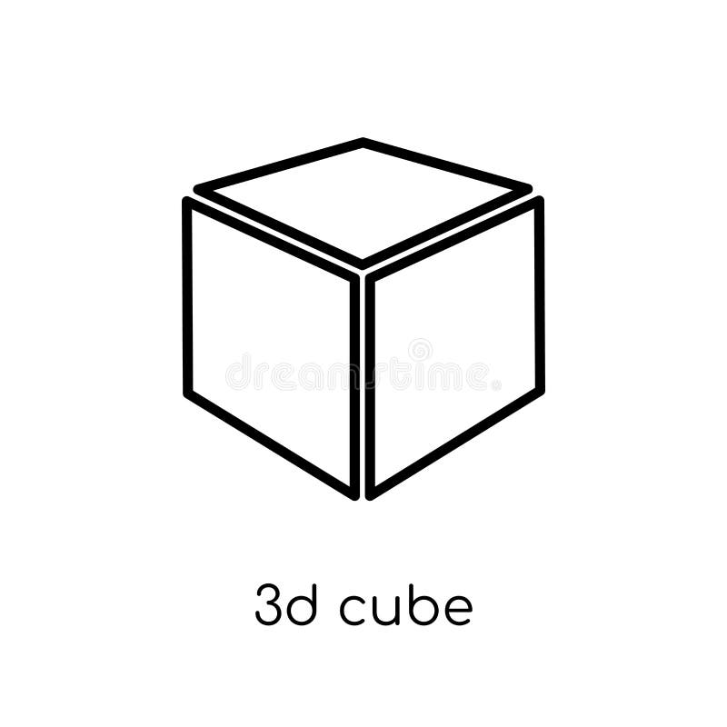 3d Cube Icon from Geometry Collection. Stock Vector - Illustration of ...