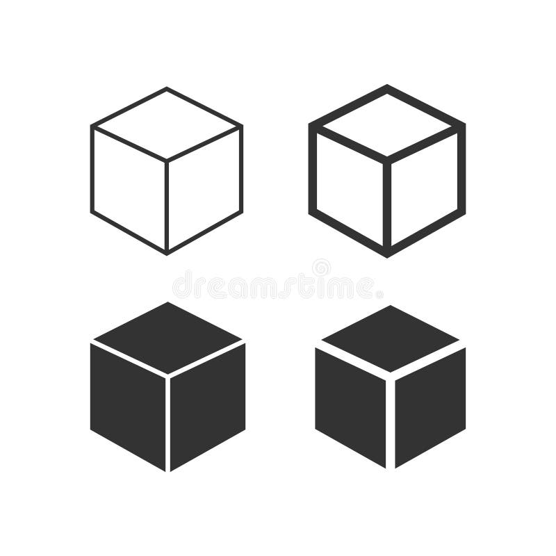 3d Cube Icons Set. Cube or Square Symbol. Geometric Figure Sign Vector ... 3d Cube Icons Set. Cube or Square Symbol. Geometric Figure Sign Vector ...